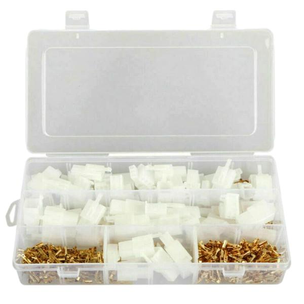 【商品概要】自動車やバイクの配線、ハーネス加工、修理、修繕に便利なメンテナンスパーツ・端子キットです。2ピン、3ピン、4ピン、6ピンの4種類各10セット＋2.8mm接続端子が200セットあります。自作ハーネスや、加工、DIYカスタム、カスタ...