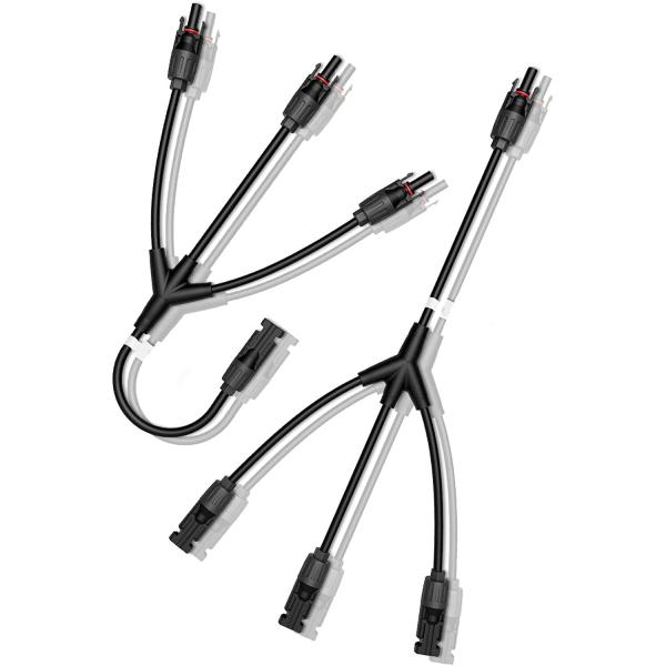 【商品概要】Y型並列用MC4コネクター：MC4型コネクター付いたソーラーパネルを並列接続する際のY型ケーブルです。ソーラーパネル専用 MMF + FFM 1セット（オス・メスセット）。ソーラーパネルを並列に接続してご使用いただけます。プラス...