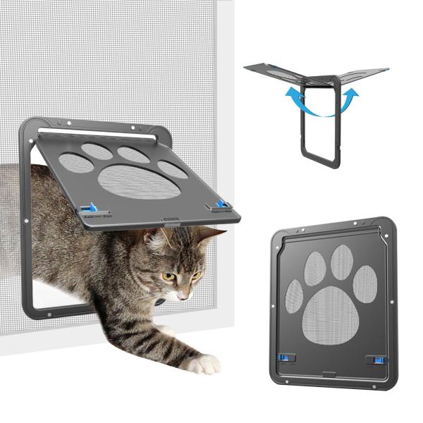 【商品概要】家に出入りしやすい：網戸 ペットドアは犬、猫、ペットが簡単に出入りできるように設計されている。磁気ドアカバーはペットが通過した後も閉じたままにすることができ、2重ロックにより、必要なときに安全にドアをロックすることができます。ほ...