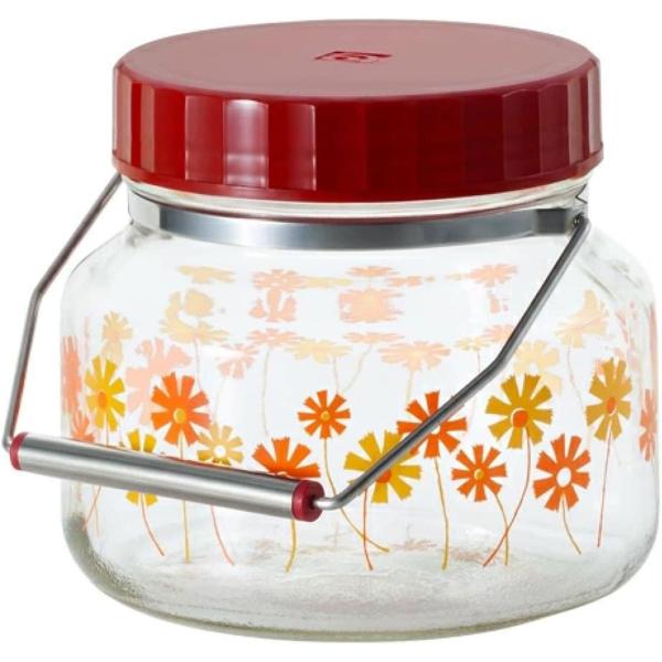 【商品概要】本体サイズ=最大径150×口径112×高さ137mm、満水容量=1000ml生産=日本、材質(1)びん=ソーダガラス、(2)フタとハンドル樹脂部分=ポリプロピレン、(3)パッキン=ポリエチレン、(4)金具=ステンレス化粧箱=専用...