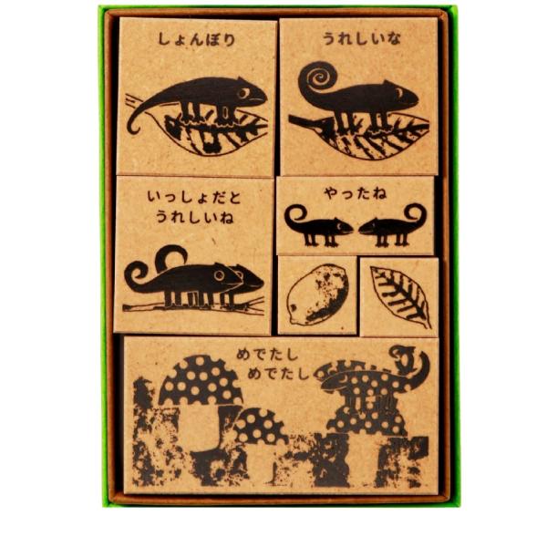 【商品概要】【仕様】絵本作家レオ・レオニのイラストスタンプ【セット内容】60×30mm(1個)、30×30mm(3個)、15×30mm(1個)、15×15mm(2個)【パッケージ】専用紙箱付き【材質】台：MDF　印面：天然ゴム【ご注意】別途...