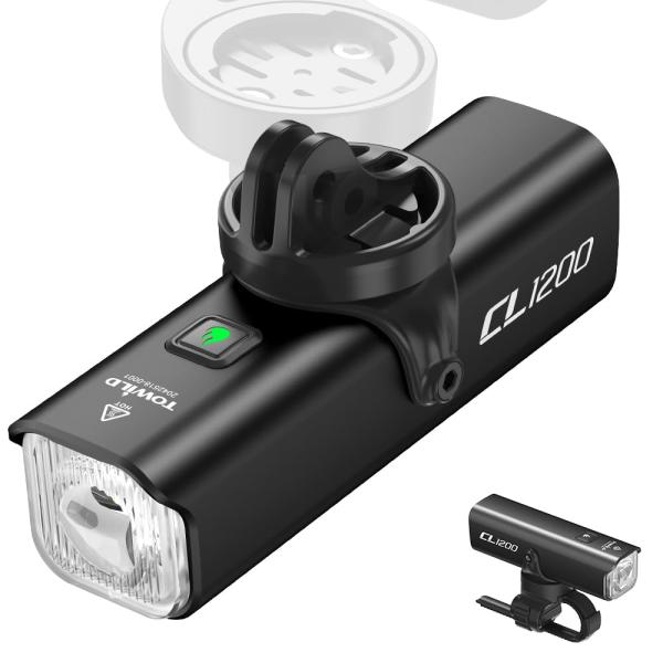 【商品概要】【1200ルーメン高輝度＆長時間点灯】 TOWILD CL1200 自転車ライトは最大1200ルーメンの高輝度LEDを搭載し、夜間走行でも最大160m先までしっかり照射。5000mAh大容量バッテリー内蔵で、最大約12時間連続使...
