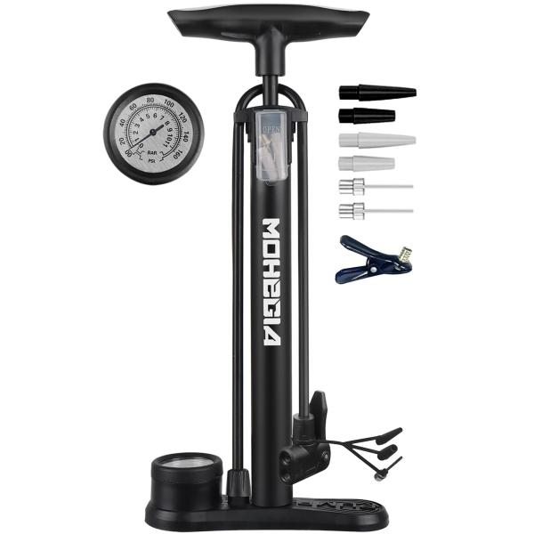 【商品概要】【デュアルバルブ設計】-自転車用タイヤポンプには、仏式バルブとシュレーダー用の2つのバルブがあります。 ダブルバルブ設計により、膨張が容易になります。 アダプターを切り替えることなくタイヤを膨らませることができます。【軽量・耐久...