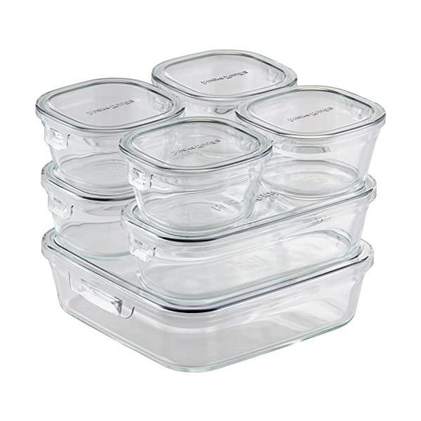 【商品概要】サイズ(約):200ml/幅9.3×奥行9.2×高さ5.4cm (重量 160g)、500ml/幅18.6×奥行9.3×高さ5.5cm (重量 400g)、1.2L/幅18.5×奥行18.5×高さ5.5cm (重量 700g)セ...