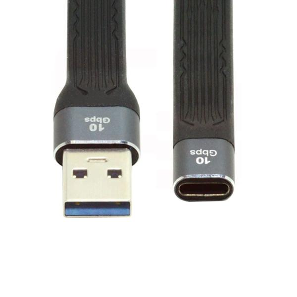 【商品概要】合金シェルオーバーモールドとスリーブフラットケーブル。 長さ13cm。リバーシブルデザインのUSB 3.0 3.1 Type Cメスコネクターからオスデータケーブル。Type CコネクタはUSB 3.1用の新しいデザインで、Ty...