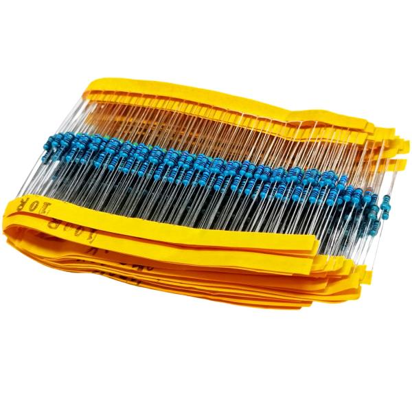 【商品概要】タイプ：金属皮膜抵抗器、素材：金属フィルム タイプ、電力範囲：1/4W（0.25W）、許容差：±1%、温度係数：±100ppm/℃抵抗値（30タイプ各20本)：10Ω, 22Ω, 47Ω, 100Ω, 150Ω, 200Ω, 2...