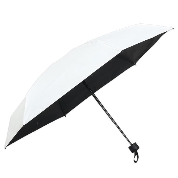 【商品概要】【商品仕様】:カラー/ホワイト(内側:ブラック)、親骨の長さ/約50cm(骨6本)、使用時サイズ/約直径90×全長50cm、収納時サイズ/約直径5.5×全長19cm、傘生地の組成/ポリエステル100％(表面:テフロン撥水加工)、...