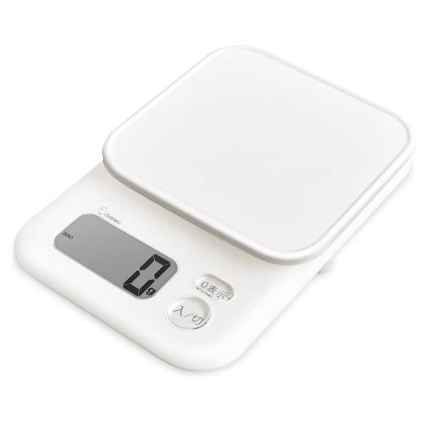 【商品概要】最大1kgまで計量できるキッチンスケール。デジタルだから測定値が見やすい！毎日の料理・調理用はかりとしてだけでなく、ドリップコーヒーの抽出時やお菓子作り、ペットのご飯、郵便用の計量にも役立ちます。ボウルなどの容器をのせて測りやす...