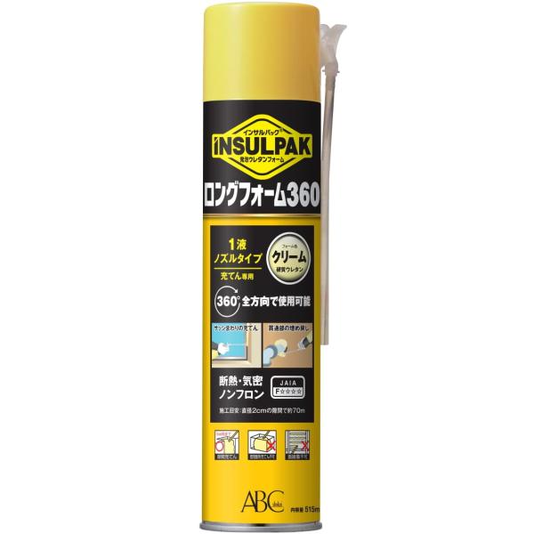 【商品概要】●色：クリーム●発泡体積(L)：20?24●容量(ml)：515●施工目安：直径2cmで約70m【商品説明】【商品詳細】ブランド：ABC商品種別：産業・研究開発用品商品名：ABC商会ＡＢＣ 簡易型発泡ウレタンフォーム １液ノズル...