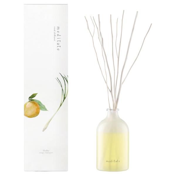 【商品概要】エッセンシャルオイルのみで香り付けされたリードディフューザー。【商品説明】【商品詳細】ブランド：大香商品種別：ドラッグストア商品名：meditate(メディテイト)リードディフューザーヴァイタリティ(オレンジとレモングラスの香り...