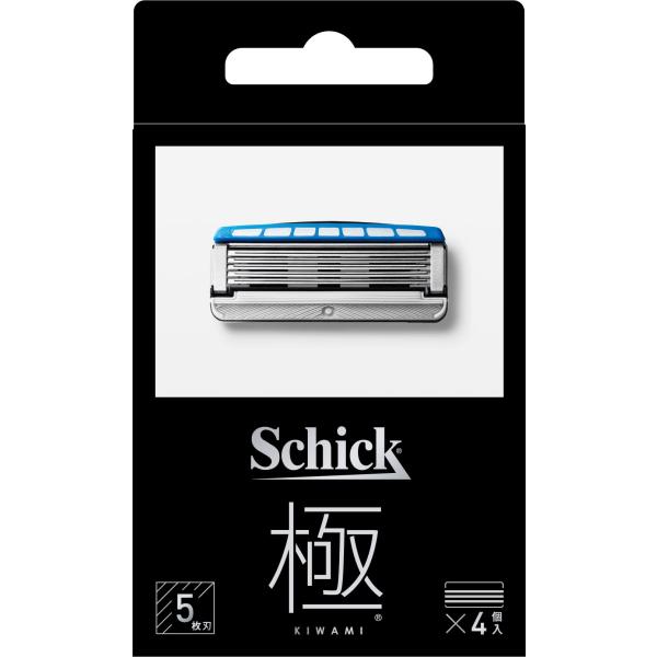 【商品概要】シック最上級モデル「極　KIWAMI」ハンドルの衝撃吸収機能によるシック史上最高の剃り心地剃り方にあわせて肌にかかる力を自動調整する衝撃吸収テクノロジー原産国：刃：アメリカ、シェービング剤：中国内容量：替刃４コ【商品説明】【商品...