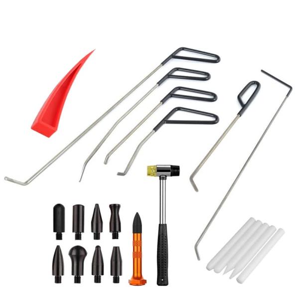 【商品概要】【商品内容】この凹み修理ツールセットは型違ったデントリペアツール*6、修復ツールヘッド黒いタイプ*8、レッドドアウェッジ*1、オレンジ修復ペン*1、白い修復ペン*5、修復槌*1があります。【経済的な凹み修復工具】愛車を持っている...