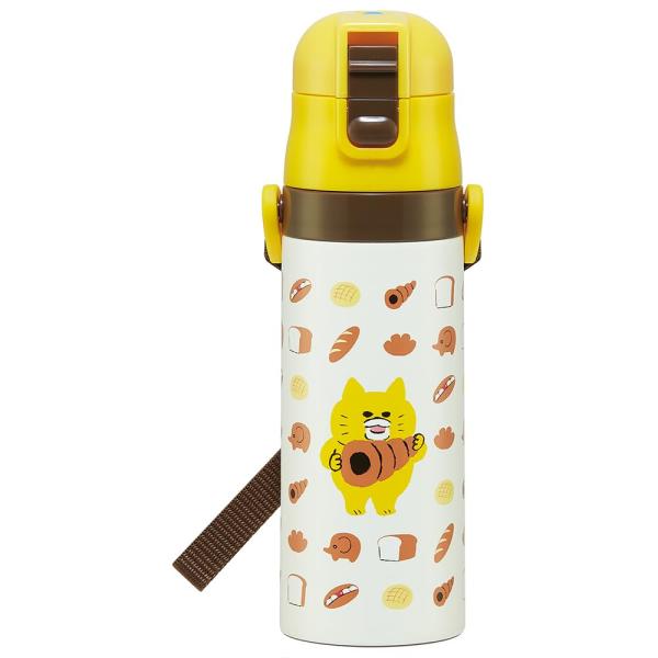 【商品概要】容量:470ml/サイズ:直径6.8×高さ23cm/原産国:中国保冷専用真空二重構造まほうびん/保冷効力:8度以下（6時間）/ワンプッシュで簡単オープン直接飲めるダイレクトキャップユニット/肩に下げられるショルダーベルト、ネーム...