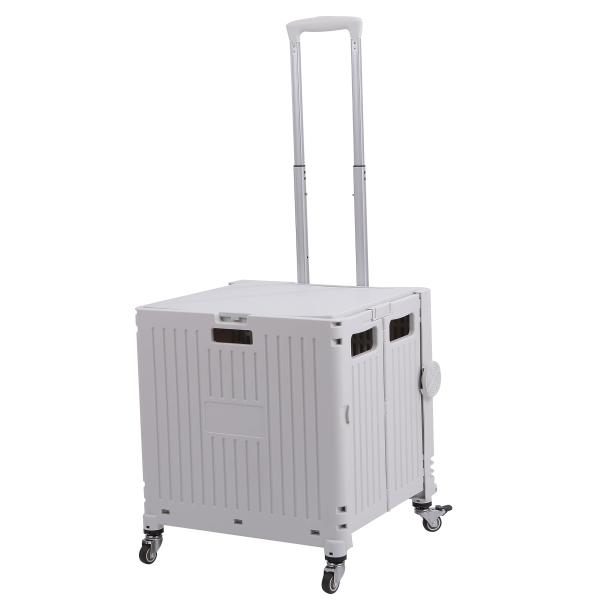 【商品概要】容量：80L（一般的な買い物かごの約2.4倍）展開時のサイズ：幅43.5×奥行40.0×高さ48(cm)　ハンドルを伸ばした時の高さ：約101cm（最大時）折り畳み時のサイズ：幅43.5×奥行48.0×高さ12(cm)　※突起部...