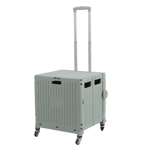 【商品概要】容量：80L（一般的な買い物かごの約2.4倍）展開時のサイズ：幅43.5×奥行40.0×高さ48(cm)　ハンドルを伸ばした時の高さ：約101cm（最大時）折り畳み時のサイズ：幅43.5×奥行48.0×高さ12(cm)　※突起部...