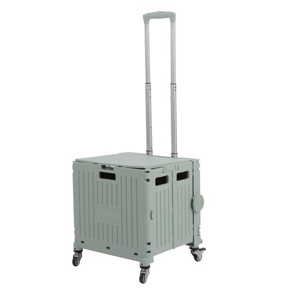 【商品概要】容量：55L（一般的な買い物かごの約1.5倍）展開時のサイズ：幅39.5×奥行35.5×高さ48(cm)　ハンドルを伸ばした時の高さ：約101cm（最大時）折り畳み時のサイズ：幅39.5×奥行48.0×高さ11(cm)　※突起部...