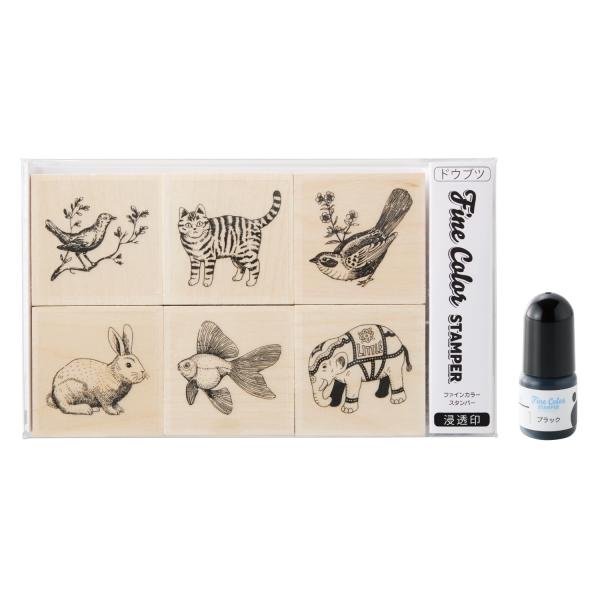 【商品概要】【浸透印スタンプ】6個（印面サイズ：40×40mm 6個）【付属】補充インク5cc（ブラック）1本【仕様】スタンプ台不要【インク色】ブラック 【シリーズ】全6種【インク補充】可【商品説明】【商品詳細】ブランド：タイヨートマー商品...