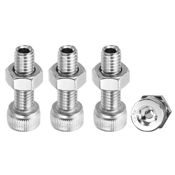 【商品概要】カラー：シルバートーン、材質: 304ステンレス鋼、ねじサイズ:M6*20mm、ねじピッチ:1mm、全長：26mm、中心穴径:3.2mm、ネジ内側の六角幅:5mm、ナット六角幅:10mm、ナット高さ：5mm、パッキングリスト:4...