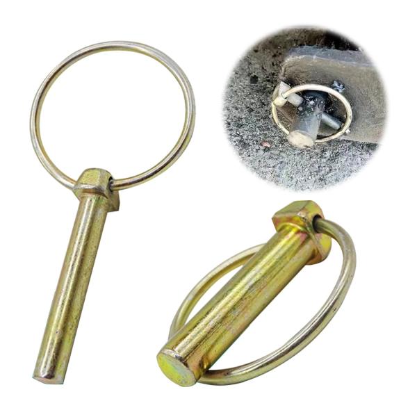 【商品概要】【製品タイプ】高品質のリンチピン。高品質のQ235カーボンスチール製で、丈夫で耐久性があります。【素材】イエロー亜鉛メッキ、さびや腐食に耐性があります。高品質の亜鉛めっき処理を施し、表面は滑らかで光沢があり、錆びにくく、腐食しに...