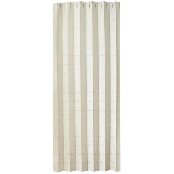 【商品概要】【サイズ】 約幅95cm×丈205cm　【カラー】ベージュ　【組成】ポリエステル100％　【重量】約410ｇ　日本製【特徴】シンプルな格子柄模様のアコーディオンカーテン。主張しすぎないモダンな柄なので色々なお部屋でご使用いただけ...