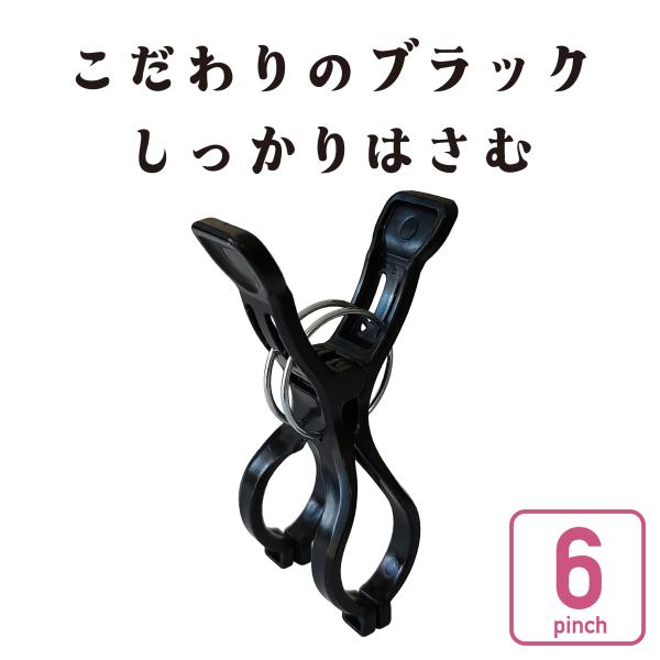 竿ばさみ 6個入  強力 竿ピンチWバネ 洗濯バサミ 洗濯ピンチ 物干し固定