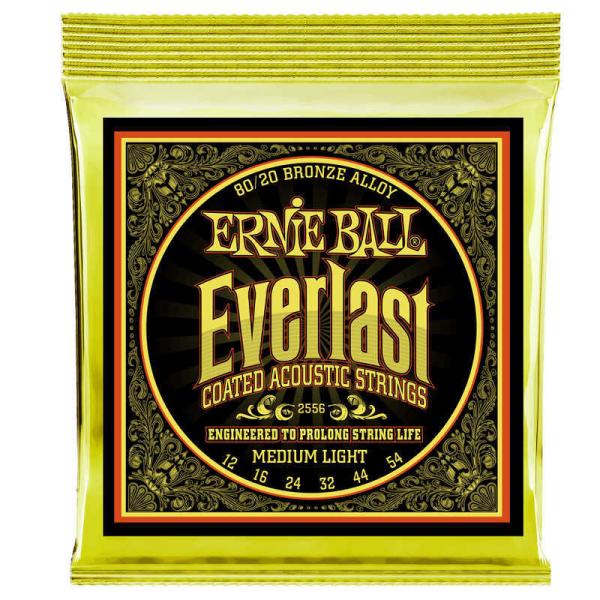 EVERLAST MEDIUM LIGHT COATED 80/20 BRONZE ACOUSTIC GUITAR STRINGS - 12-54 GAUGEエヴァーラストは、アーニーボールが独自に開発したナノ・テクノロジーによって、コーテ...