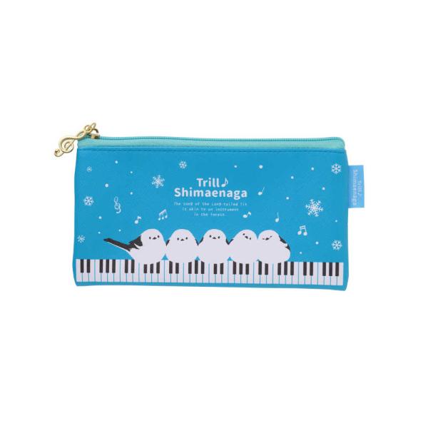 とてもかわいいシマエナガの涼しいイメージのペンケースです。デザインはマチのないフラットのぺんぇーすになっています。鍵盤にちょこんととまっているシマエナガがかわいすぎます！個人用、ギフト用にいかがでしょうか！？サイズ：約11×20cm素材：PVC