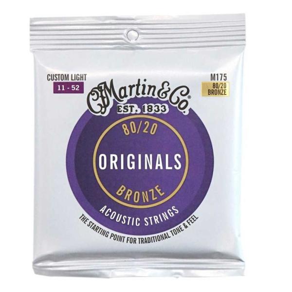 マーチンの弦はフォークギター（アコースティックギター・アコギ）の交換用弦として大変人気で定番の6弦セットです。Martin M175 Custom Light カスタムライトゲージ1弦.0112弦.0153弦.0234弦.0325弦.042...