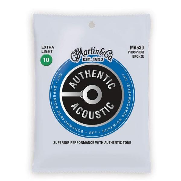 ■送料無料■代引き可能マーチンの弦はフォークギター（アコースティックギター・アコギ）の交換用弦として大変人気で定番の6弦セットです。Martin MA530 エクストラライト Extra Lightフォスファーブロンズ.010 .014 ....