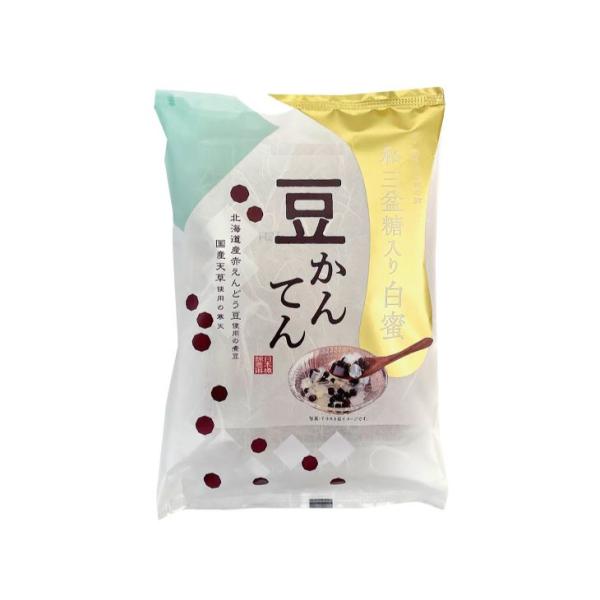 国産の天草を使用した口当たりの良い寒天と、北海道産の塩味のある赤えんどう豆を、和三盆糖入りの白蜜ですっきりとお楽しみ頂けます。フルーツやクリームをのせても◎