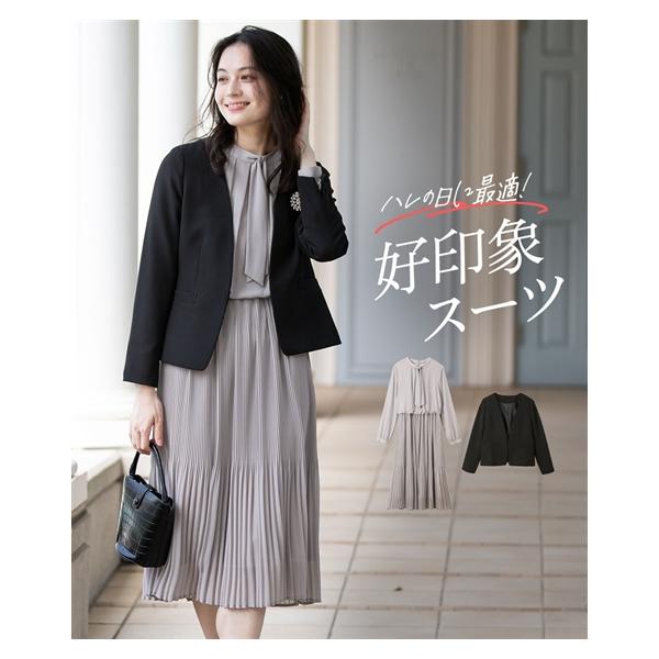 スーツ レディース セレモニースーツ ワンピーススーツ 2点セット セットアップ 入園式 卒園式 入学式 卒業式 ママ 母 母親 親族 服装 お呼ばれ 20代 30代 40代 50代 Ceremony ClassicStyle【カラー】黒+...