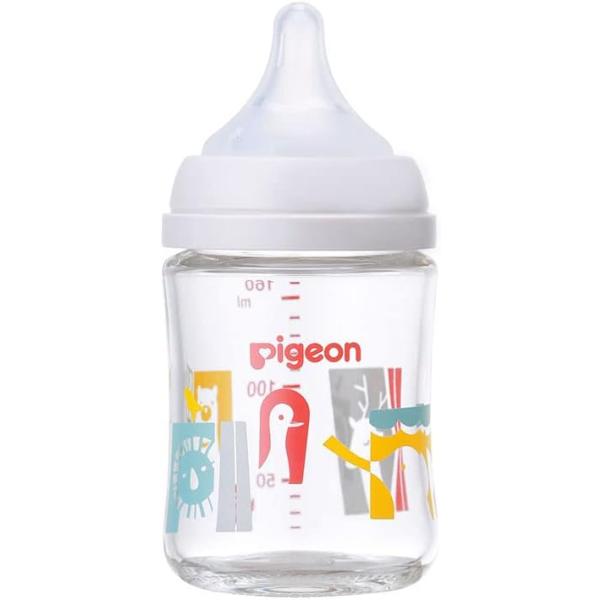 母乳実感哺乳びん ガラス160mlの特徴0カ月から、母乳実感乳首SS(丸穴)付き哺乳の3原則「吸着(きゅうちゃく)」「吸啜(きゅうてつ)」「嚥下(えんげ)」をサポートします「吸着」サポート：おっぱいに近づけ、スムーズな舌の動きをさまたげない...