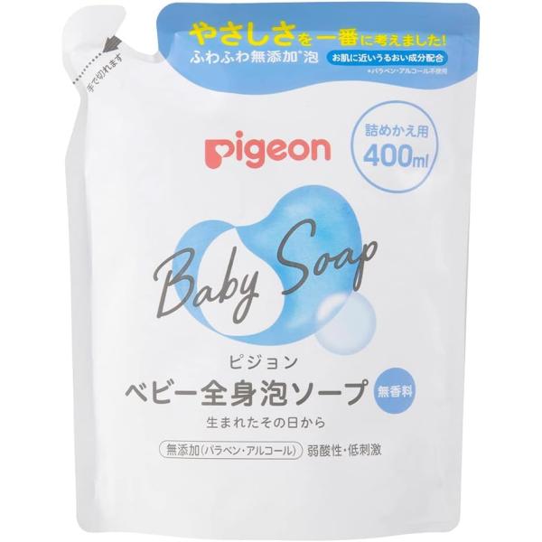 新生児から使える、泡で出てくるベビーソープ。お肌に近い弱酸性で、お顔も洗ってあげられます。未熟な赤ちゃんの肌に必要な成分「ピジョン ナチュラルモイスチャー*」を配合。*保湿成分：セラミドNP＋イソステアリン酸フィトステリル●無香料・弱酸性・...