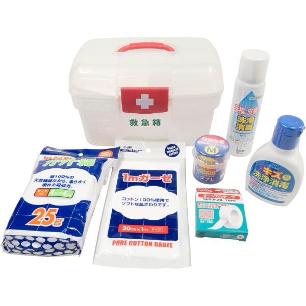 ご家庭の常備薬や衛生用品の管理に最適なプラスチック製の救急箱です仕切りのあるトレー付きなので、小さな物も整理収納できます消毒液やガーゼなどの衛生材料セット付■Sサイズ外寸(幅×奥行×高さ) 220×135×130mm内寸(幅×奥行×高さ) ...
