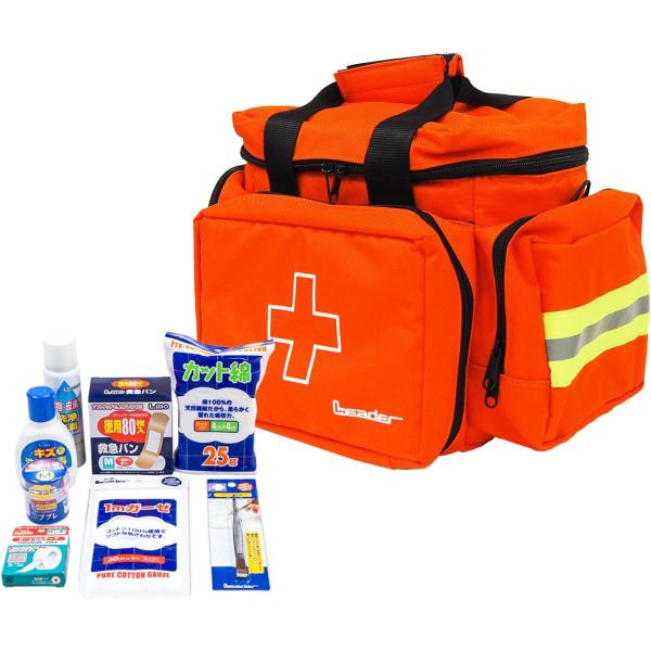 ■事業所や学校関係でもすぐに使える衛生材料セット付【セット内容】カット綿25g（中国製）ガーゼ1m（30cmｘ1m）（中国製）サージカルテープ12.5mm×9m（中国製）伸縮包帯Ｍ（中国製）キズ洗浄消毒液80ml（日本製）手指・皮膚の洗浄消...