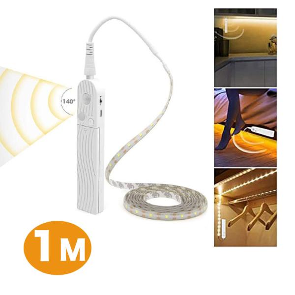 【仕様】■定格電源：DC5V■サイズ：約 長さ100cm×幅0.8cm■LED灯数：2835SMD LED　30灯 ■防水規格：IP65（防水）■発光色：昼光色、電球色から選択■電 源：電池式（単四4個）■照射角度：140度　■ベスト距離：...