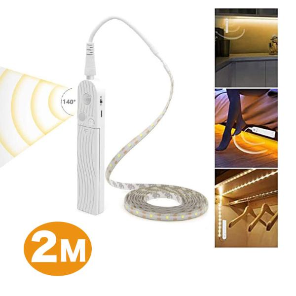 【仕様】■定格電源：DC5V■サイズ：約 長さ200cm×幅0.8cm■LED灯数：2835SMD LED　60灯 ■防水規格：IP65（防水）■発光色：昼光色、電球色から選択■電 源：電池式（単四4個）■照射角度：140度　■ベスト距離：...