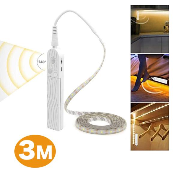 【仕様】■定格電源：DC5V■サイズ：約 長さ300cm×幅0.8cm■LED：2835SMD LED■防水規格：IP65（防水）■発光色：昼光色、電球色から選択■電 源：電池式（単四4個）■照射角度：140度　■ベスト距離：2-4ｍ　■延...