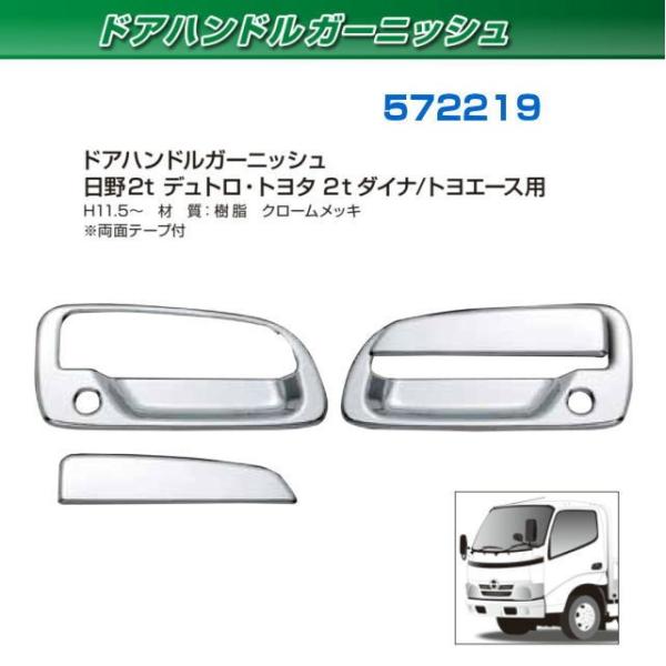 ドアハンドルガーニッシュ　日野デュトロ/トヨタダイナ/トヨエース【適合】●日野デュトロ(H11.5〜）