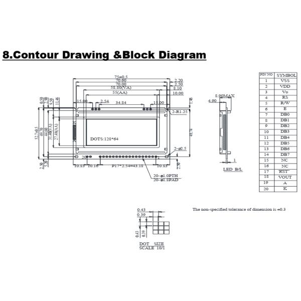 LCDモジュール WINSTAR WG12864S5-YYH-V#T電源電圧 DC5Vドットサイズ 128×64バックライト イエローグリーンLED日本語、中国語フォント内蔵グラフィック表示可能コントローラー ST7920コントラスト調整 ...