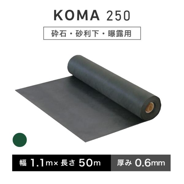 ■商品スペック・素材　PET長繊維不織布・厚み　0.6ｍｍ・質量　250（ｇ/cm2）・密度　0.42（ｇ/cm3）・引張強度　タテ：380（N/5cm）/ヨコ：320（N/5cm）・透水係数　3.0×10-3(ｃｍ/sec)・遮光率　99...