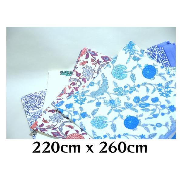 折りたたんでレターパックでのご発送予定となります。インド製、輸入商品となります糸くず、シワ、スレ、汚れ等がある場合があります。インド綿 100% マルチカバー　220 x 260cm 　(ダブルベッドカバーサイズ）◎　たっぷり使える、約22...