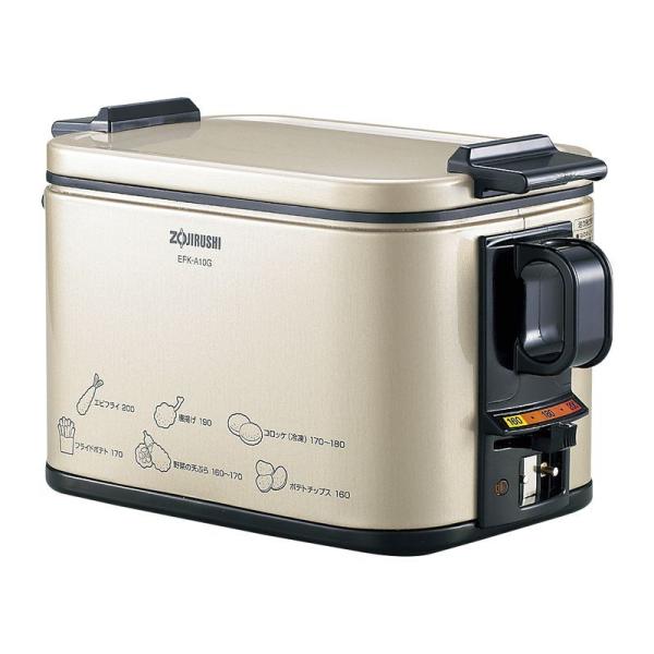 19cmのエビもまるごと調理！少ない油量でカラッと揚がる。・油温調整機能/160〜200℃・19cmのエビも丸ごと入る。・内容器フッ素樹脂加工【内　容】　170×300×180mm【材　質】　印刷鋼板、アルミ合金ダイカスト【生産国】　中国※...