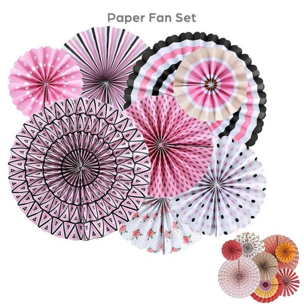 華やかなペーパーファンセットパッと開いて飾るだけでポップで華やかなパーティー空間に大変身。ウォールデゴレーションや撮影背景にもピッタリ。明るく華やかなセットなので、店舗ディスプレイはもちろん、お祝いシーンの飾りつけにおすすめです。ペーパーフ...