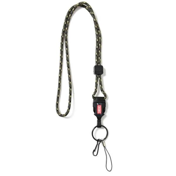 アメリカ製で、直径5mmの耐久性のある頑丈なナイロンコードを使用。キーリングにはフックとストラップが付属し、スマートフォンやパスケース、ミニポーチや鍵など多様に取り付ける事ができ、 会社や学校はもちろん、フェスやアウトドア、海などにも◎先端...