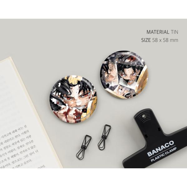 韓国でも人気のカグラバチカグラバチ9巻出版に際しての韓国大手ネット書店「aladin」の単独謝恩品（一定金額以上の商品購入時にポイント交換で先着順で獲得）入手困難なレアグッズです。缶バッジ 2種 セット