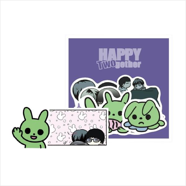 人気ウェブコミック『Happy 2 gether』SD リムーバブルステッカー韓国 公式グッズ■ 構　成：ステッカー10種■ サイズ：67*60mm■ 素　材：PAPER■ 製造国：韓国