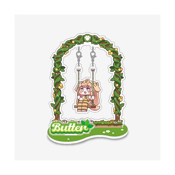 人気モバイルゲーム『トリッカル・もちもちほっペ大作戦』ぶらぶら アクリルスタンド バター韓国 公式グッズ■ 構　成：アクリルスタンド■ サイズ：96*120mm■ 原産国：韓国