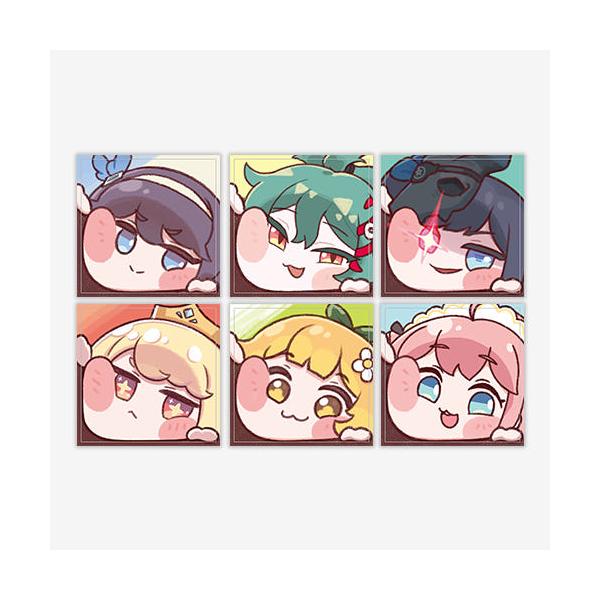 人気モバイルゲーム『トリッカル・もちもちほっペ大作戦』リムーバブル ビッグ デコ ステッカー 6種セット韓国 公式グッズ■ 構　成：ステッカー 6種■ サイズ：65*65mm■ 原産国：韓国