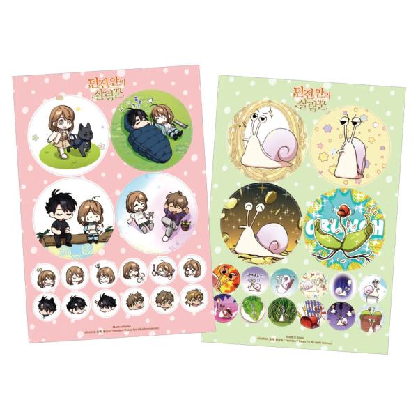 人気ウェブまんが『ダンジョン家事師は断れない！』SD キャラクター ステッカー セット韓国 公式グッズ■ 構　成：ステッカー2枚■ サイズ：140*200mm■ 製造国：韓国■ 製造社：Yeondam